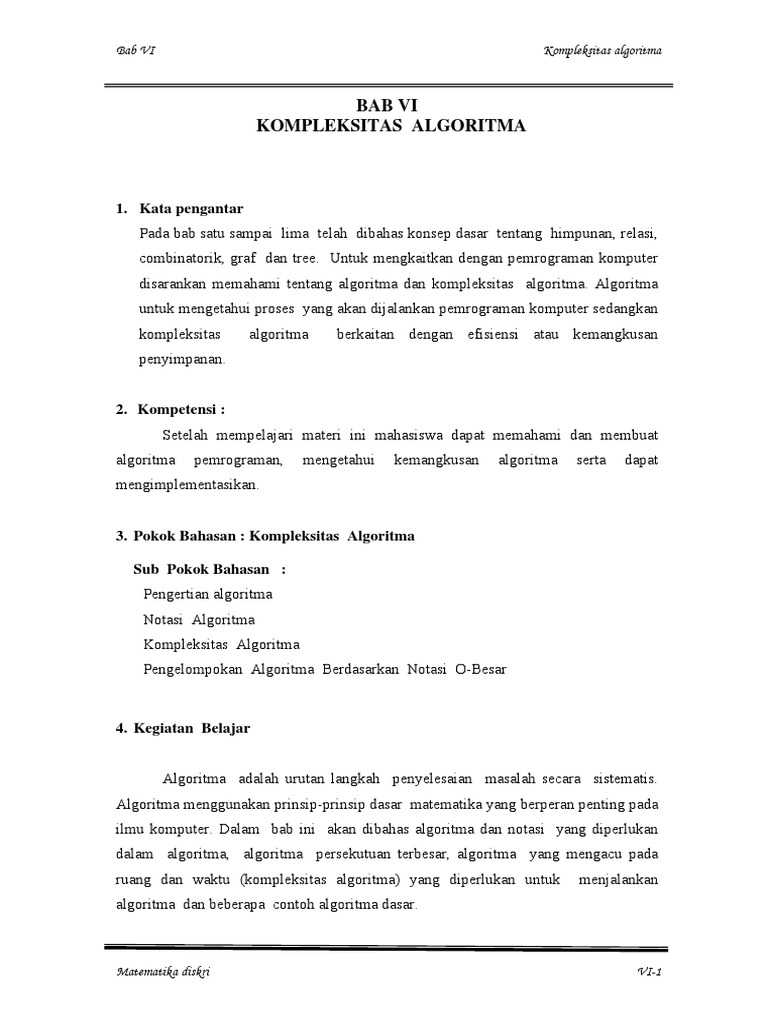 Kompleksitas Algoritma dan Efisiensi | PDF