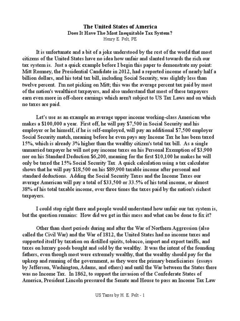 United States Tax System | PDF | Public Finance | Payments