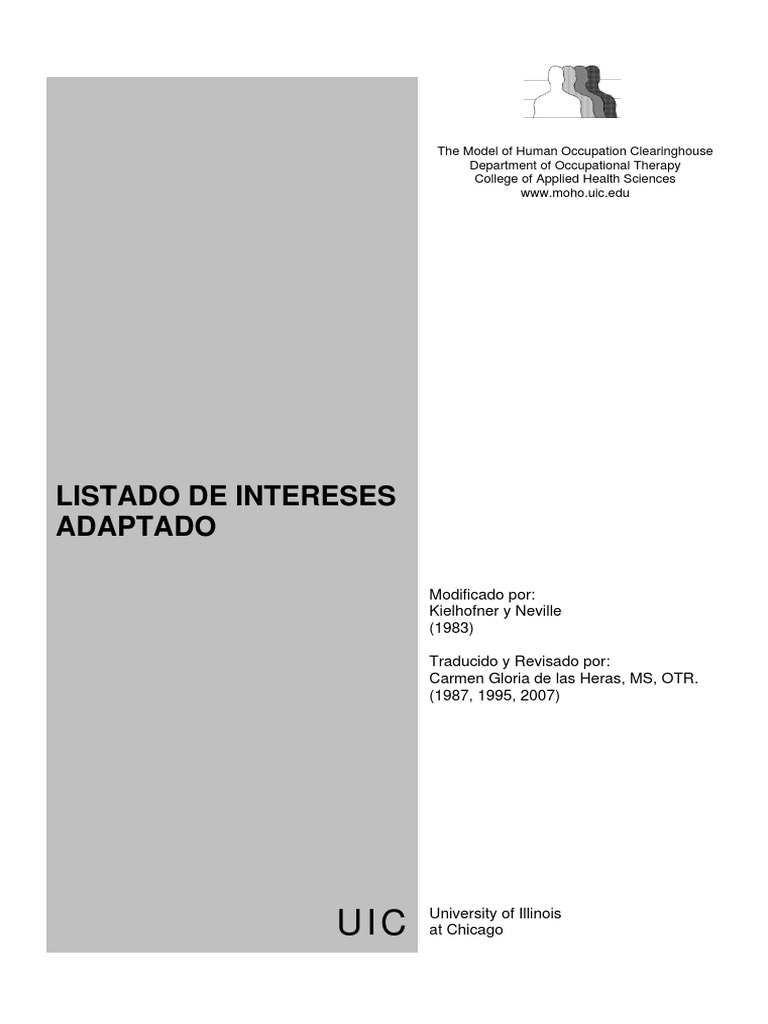 Spanish Interest Checklist | PDF | Validez (Estadísticas) | Adolescencia