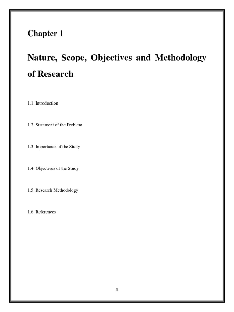 CHP 1. Nature Scope Objectives and Methodology of Research | PDF ...