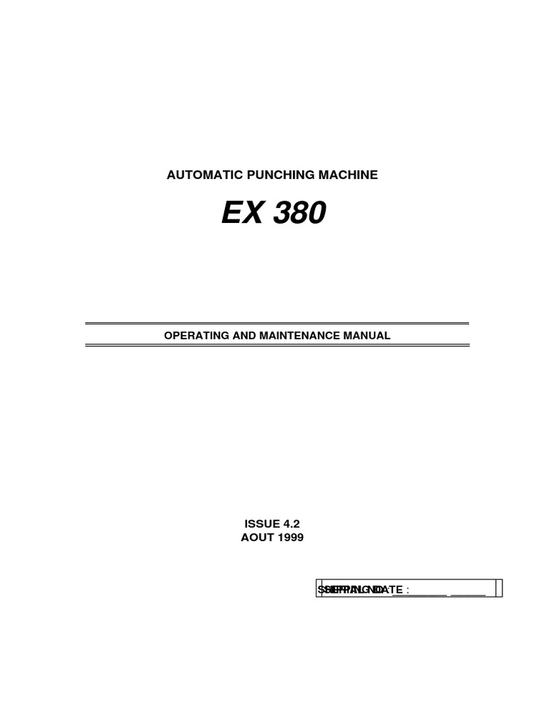 EX380 Operator Maint Manual | PDF | Switch | Electrical Engineering