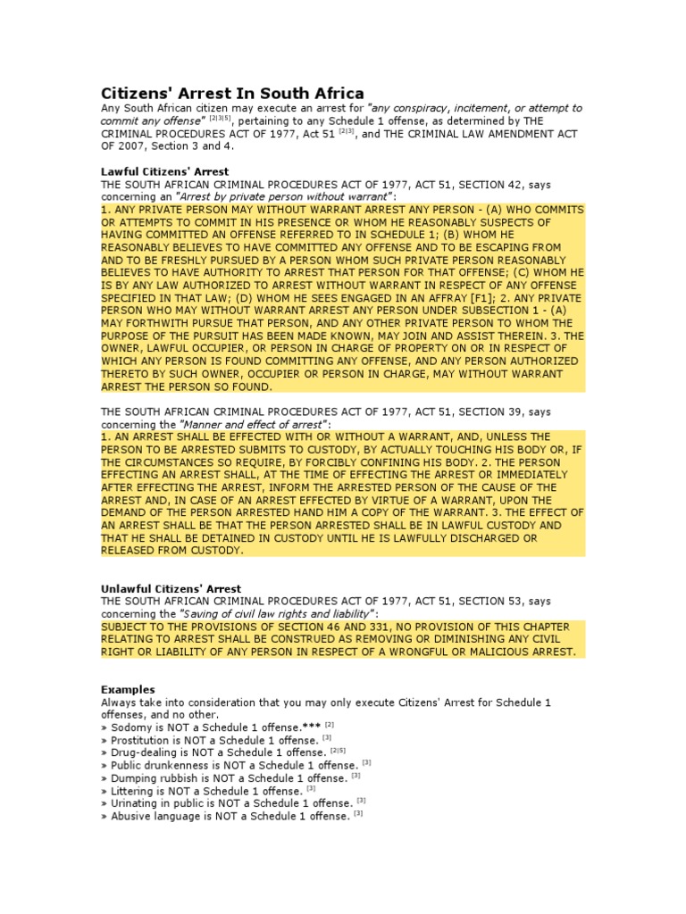 Citizens Arrest Law | PDF | Assault | Sex And The Law