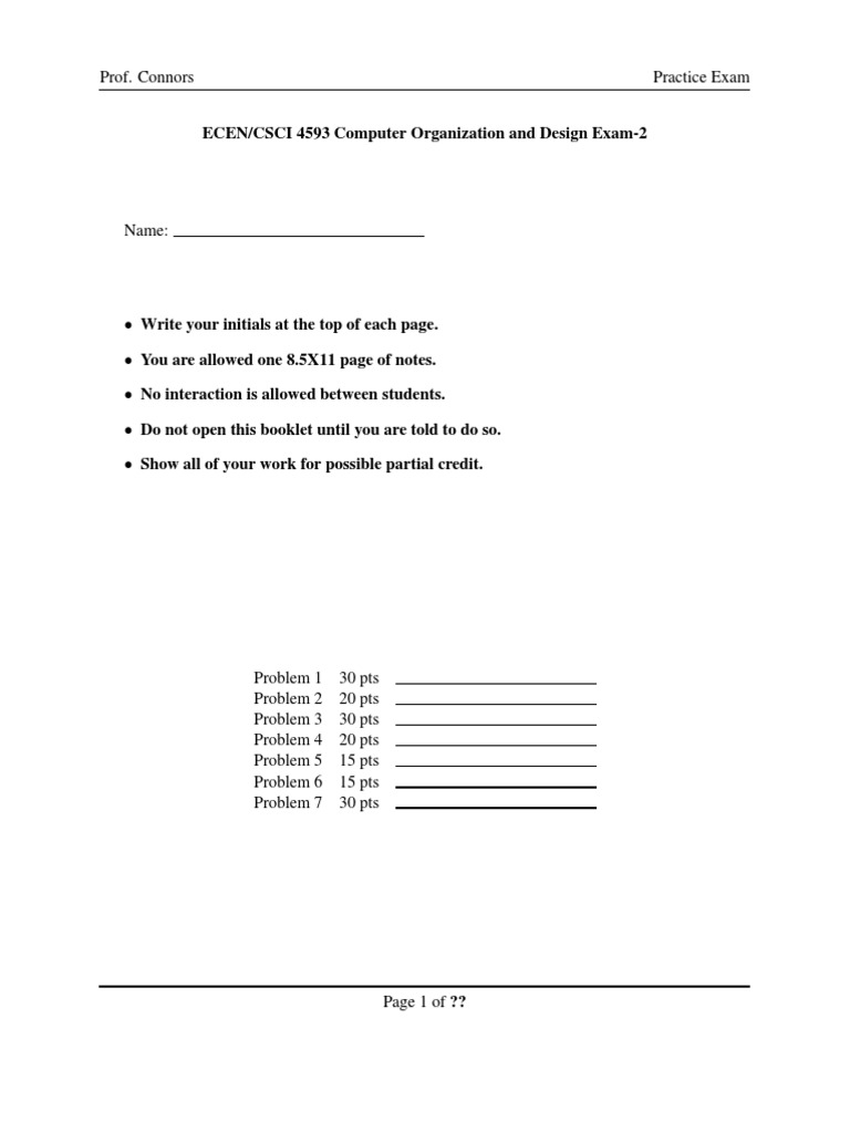 Computer Architecture Exam Practice | PDF | Cpu Cache | Cache (Computing)