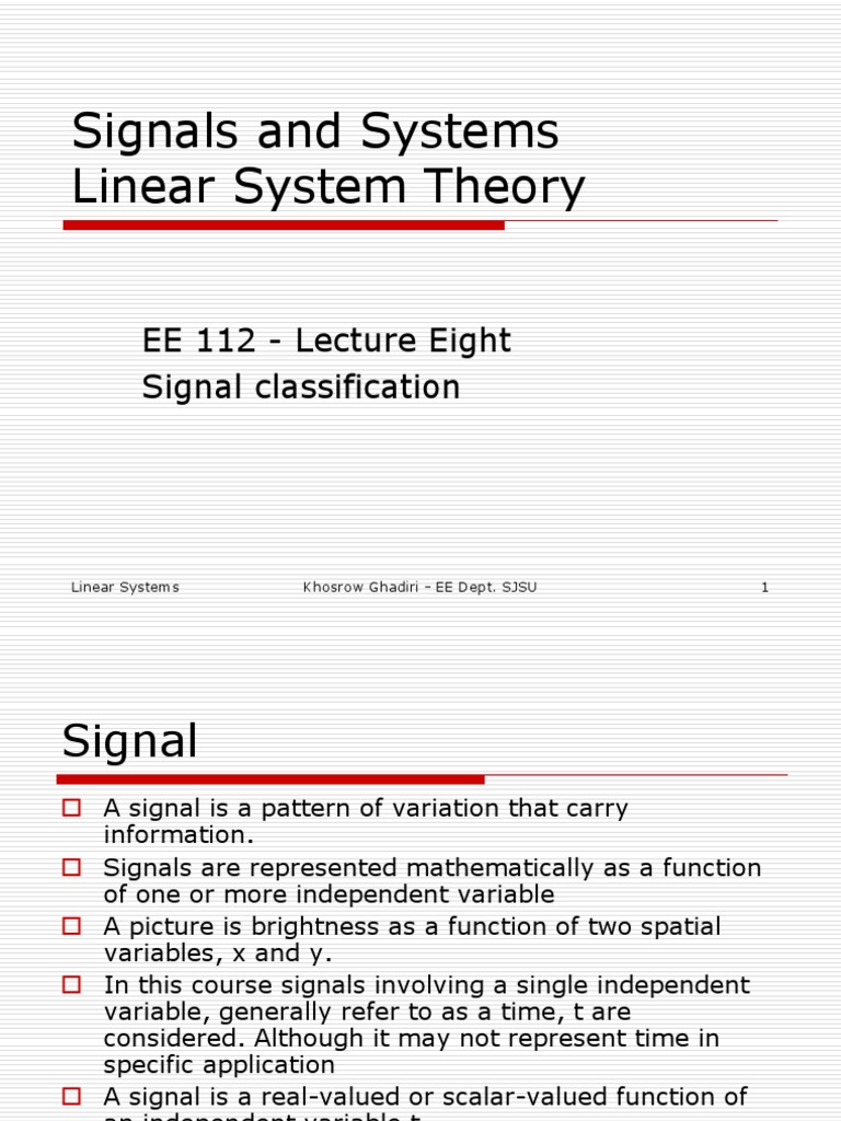 Signals and Systems 8 | PDF | Signal (Electrical Engineering) | Applied ...