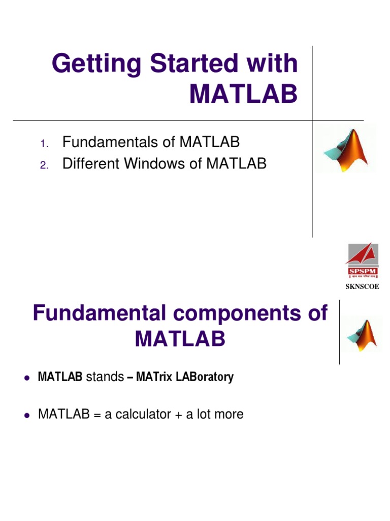 Getting Started With Matlab: Fundamentals of MATLAB Different Windows ...