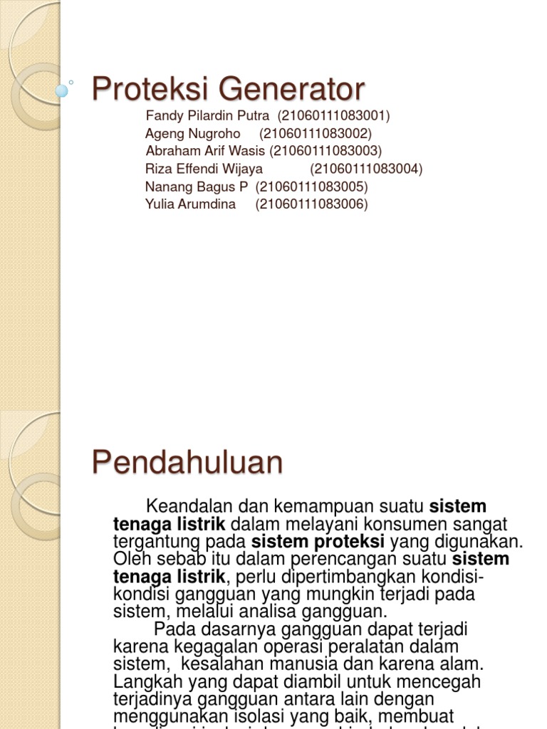 Proteksi Generator Tugas | PDF