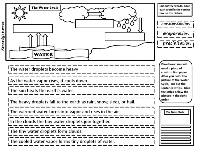 Water Cycle Diagram Cut and Paste Activity | PDF