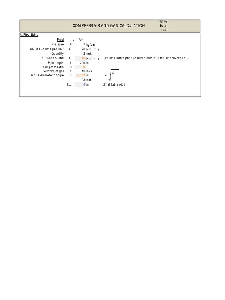 Compressed Air Pipe Sizing Guide | PDF