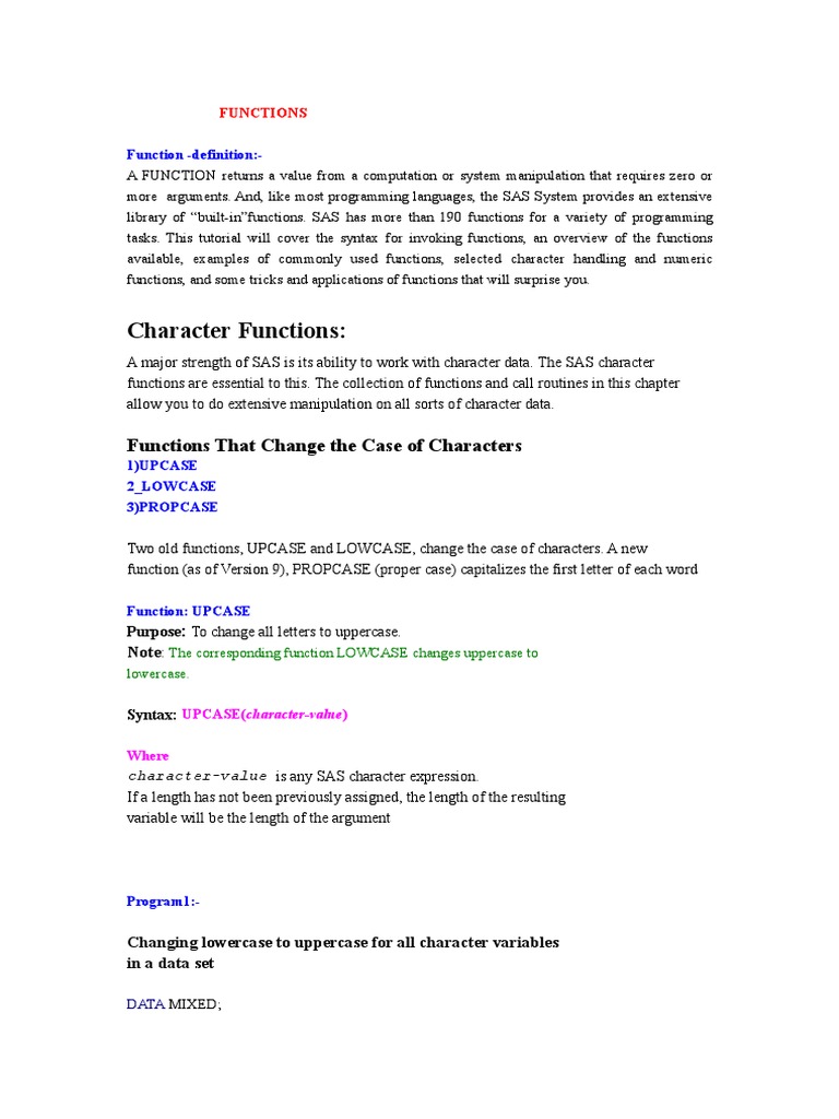 Character Functions:: Functions That Change The Case of Characters ...