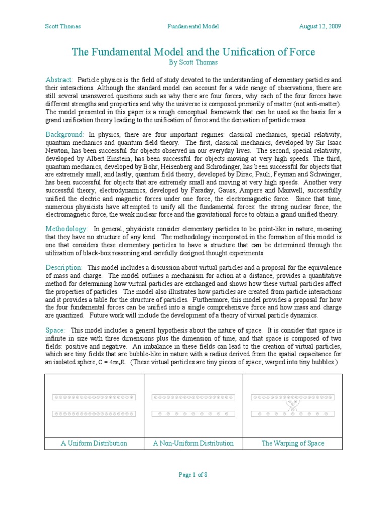 The Fundamental Model and The Unification of Force: Abstract | PDF ...