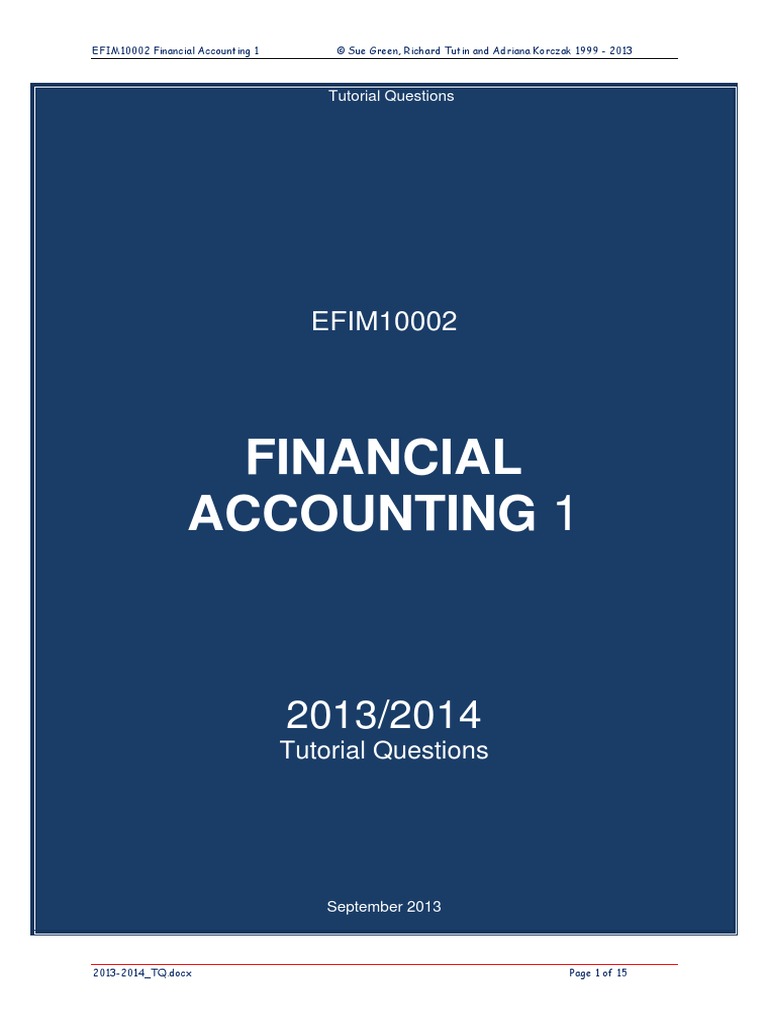 Financial Accounting | PDF | Balance Sheet | Debits And Credits