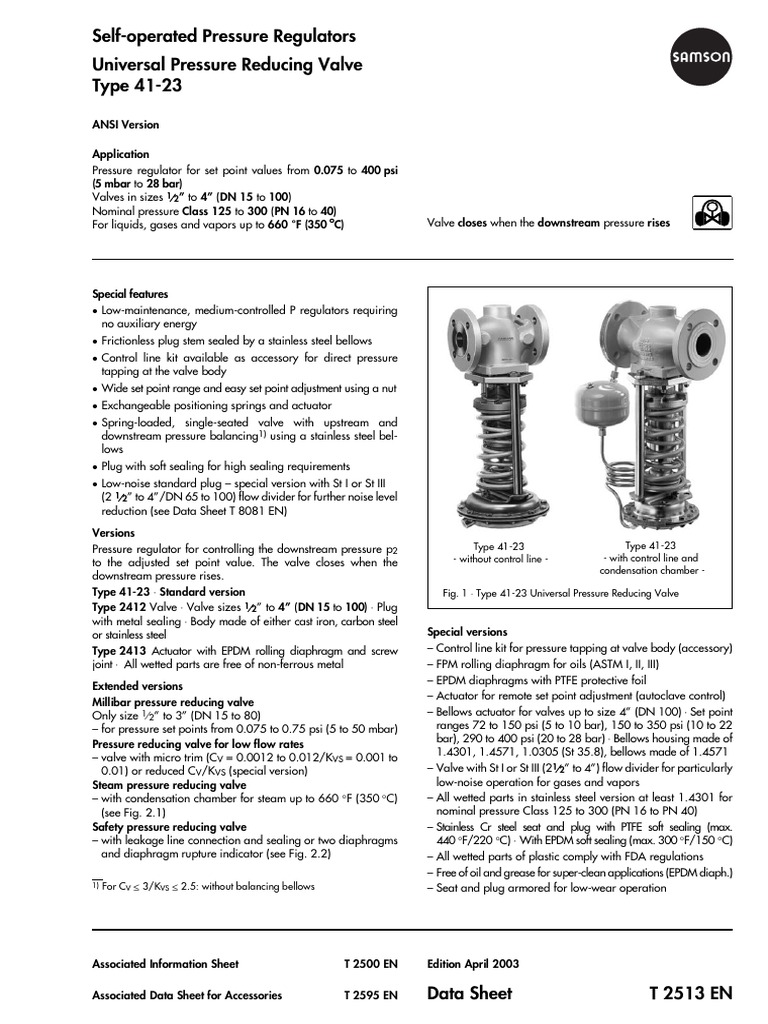 PRV Catlogue-Samson (09!06!09) | PDF | Valve | Pressure