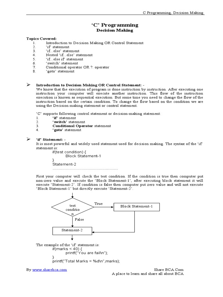 05 Decision Making | PDF | Computer Programming | Control Flow
