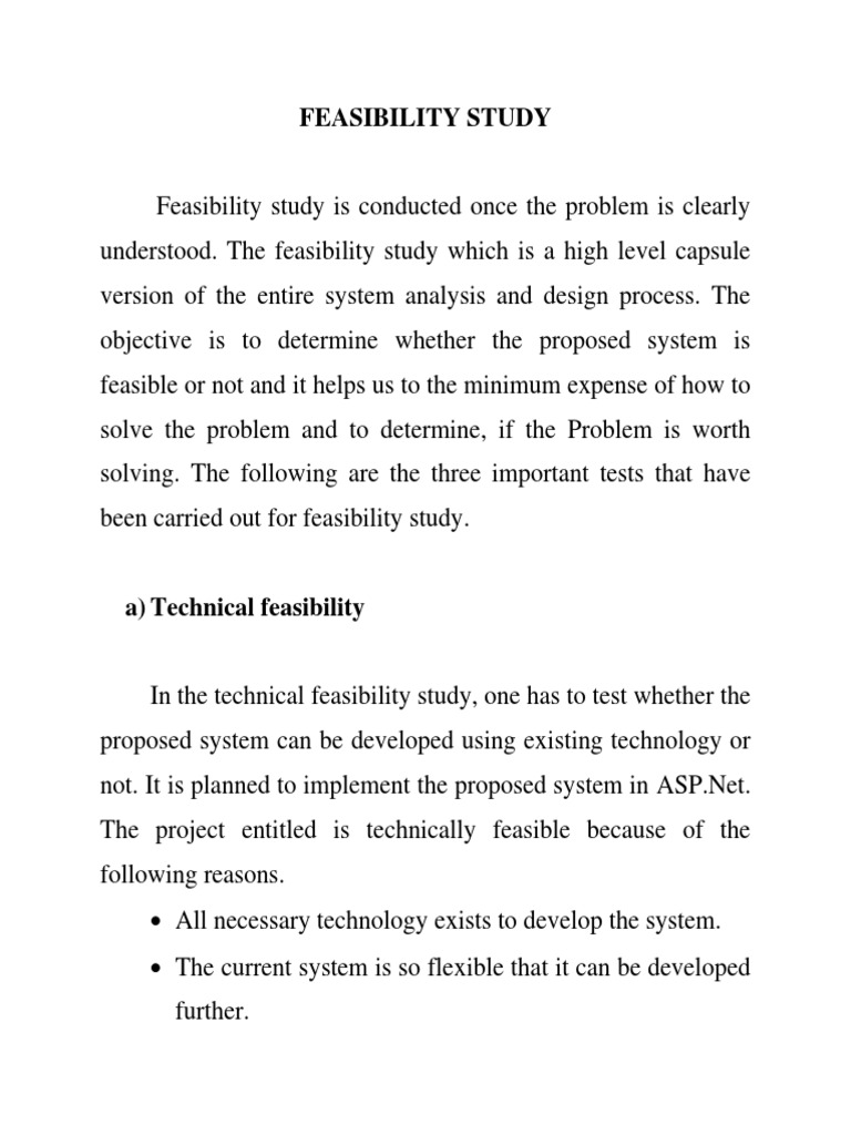 Feasibility Study | PDF