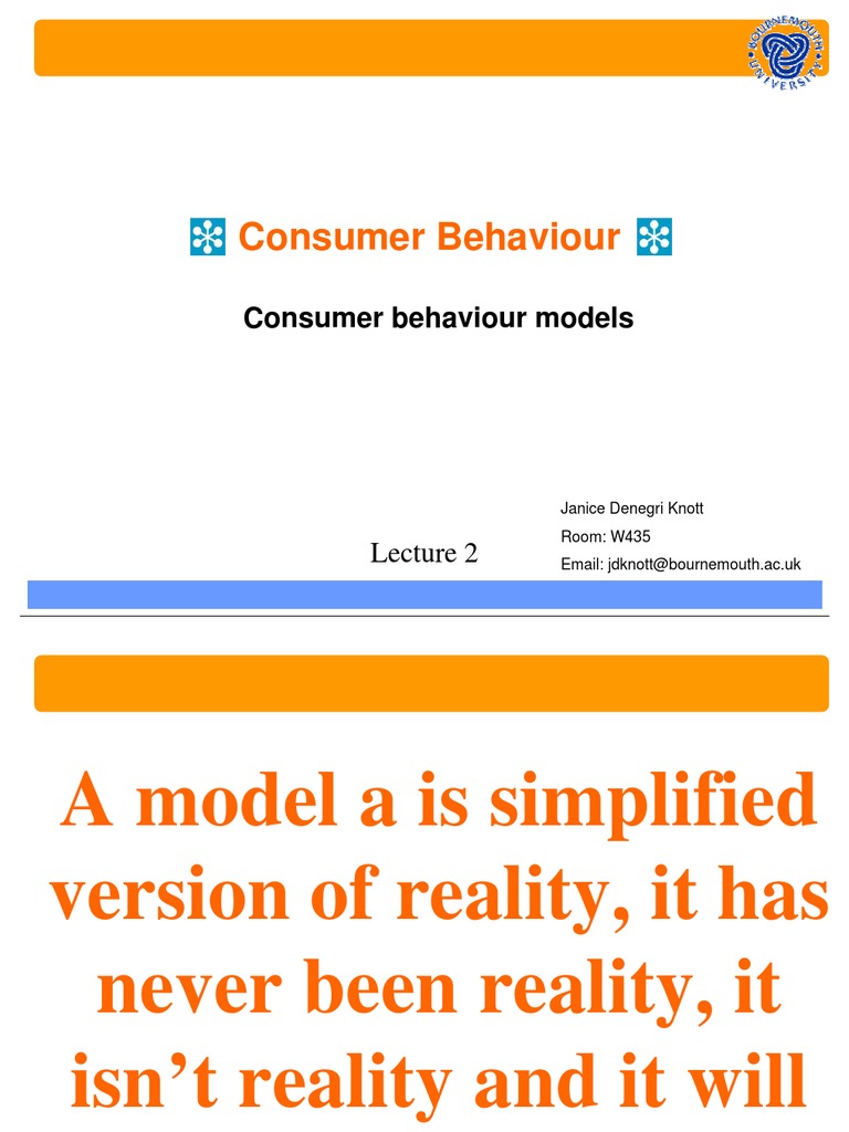 02 Consumer+Behaviour+Models | PDF | Conceptual Model | Consumer Behaviour