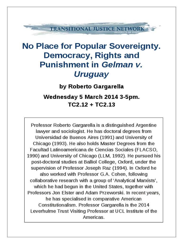 Roberto Gargarella Event Poster Etjn Pdf