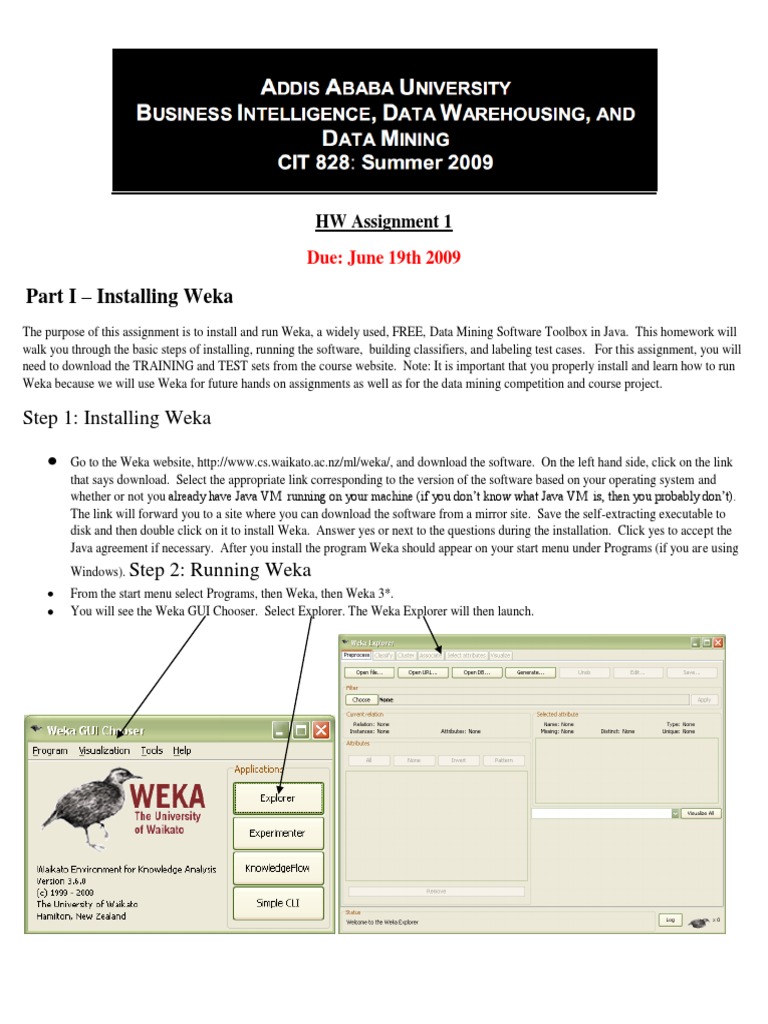 Part I - Installing Weka: HW Assignment 1 | PDF | Test Set ...