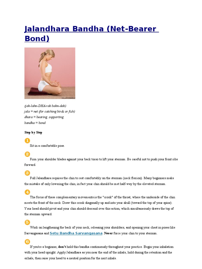 Jalandhara Bandha (Net-Bearer Bond) | PDF