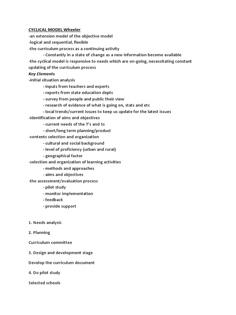4 Models of Curriculum | PDF | Curriculum | Conceptual Model
