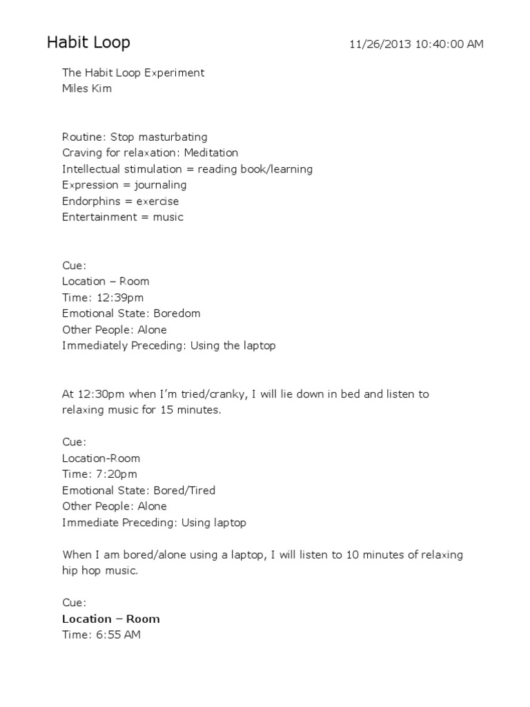 Habit Loop | PDF | Habits | Emotions