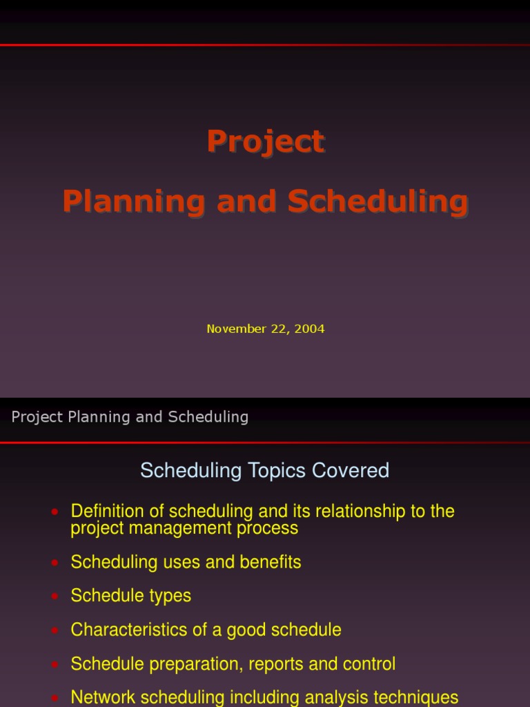 Project Planning and Scheduling Guide | PDF | Scheduling (Production ...