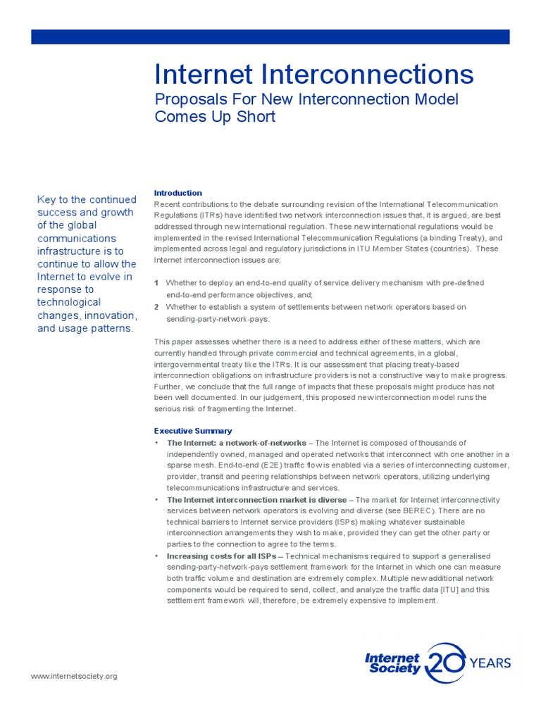 Internet Interconnections Proposals For New Interconnection Model Comes ...