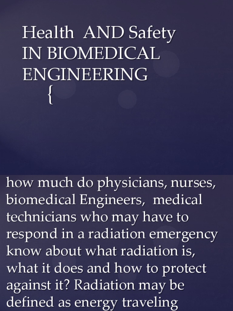 Health AND Safety in Biomedical Engineering | PDF | Radioactive Decay ...