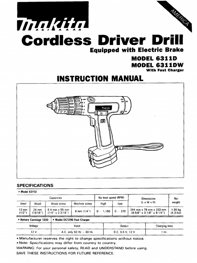 Makita 6311 - Worksheet | PDF | Battery Charger | Ac Power Plugs And ...