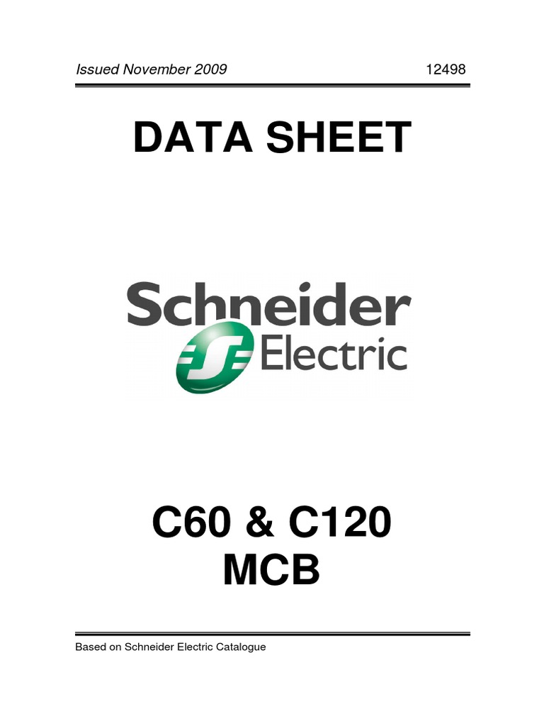 Schneider C60 Dan C120 MCB | PDF | Electric Current | Power Engineering
