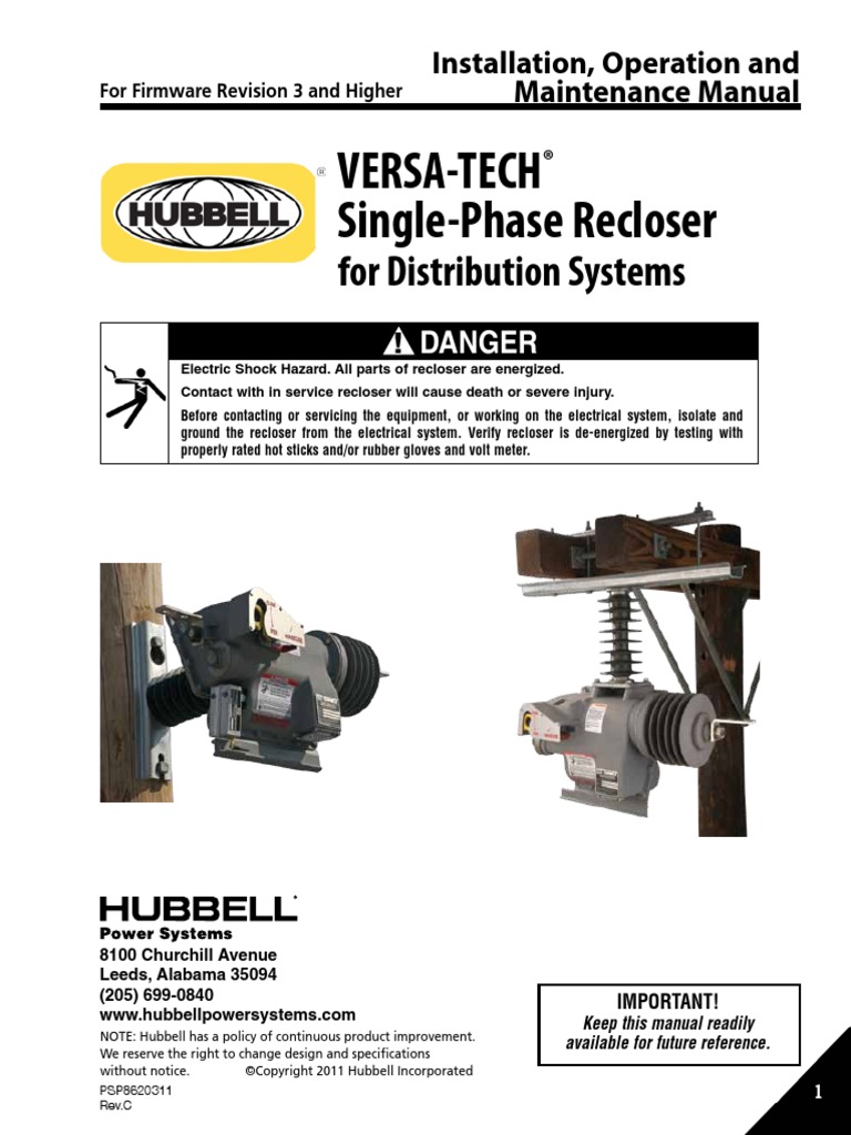 Versatech Recloser Manual | Screw | Radio