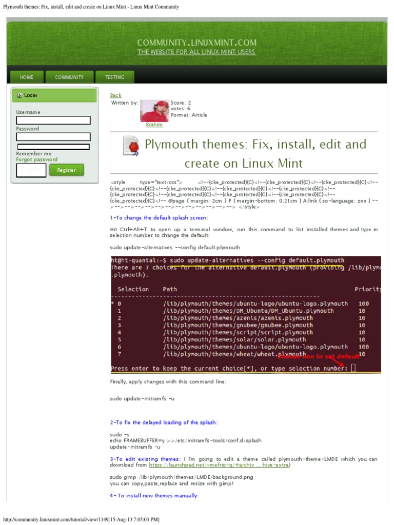 Plymouth Themes - Fix, Install, Edit and Create On Linux Mint - Linux ...
