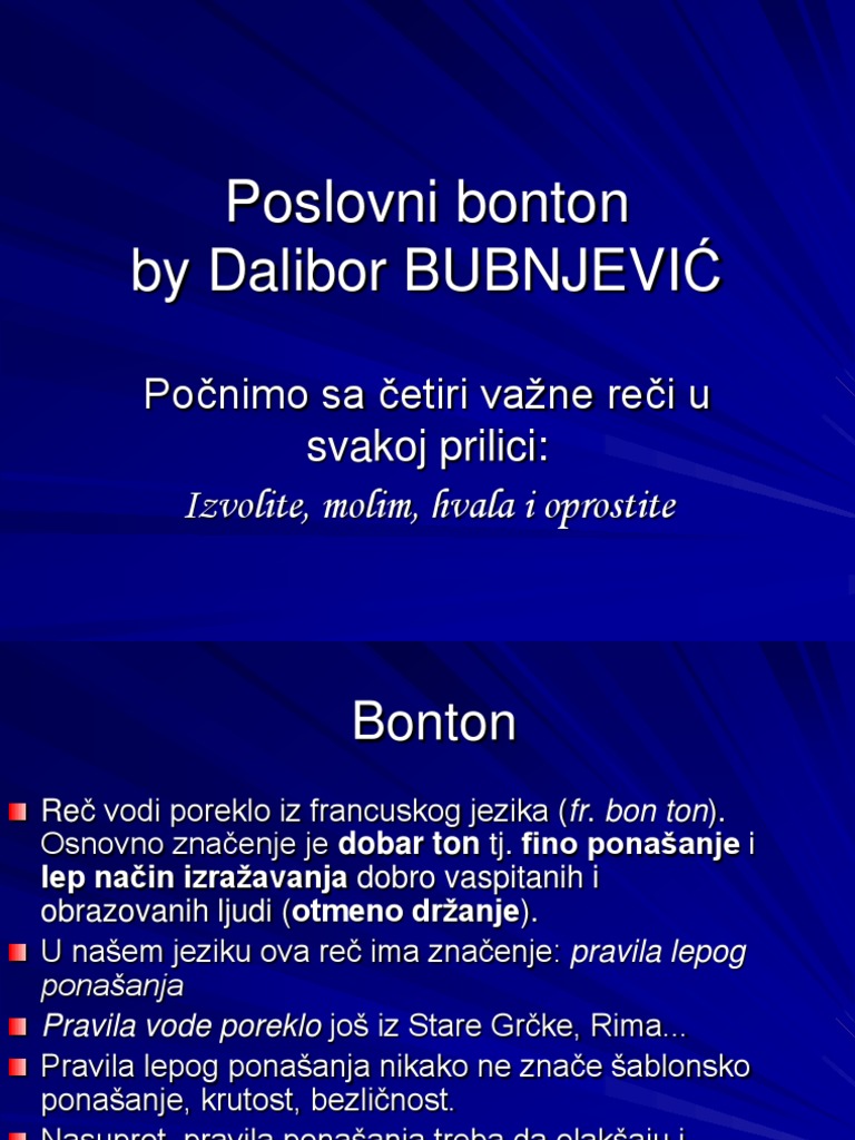 Poslovni Bonton | PDF