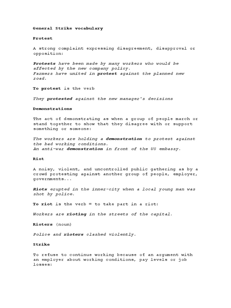 Protests Have Been Made by Many Workers Who Would Be: General Strike ...