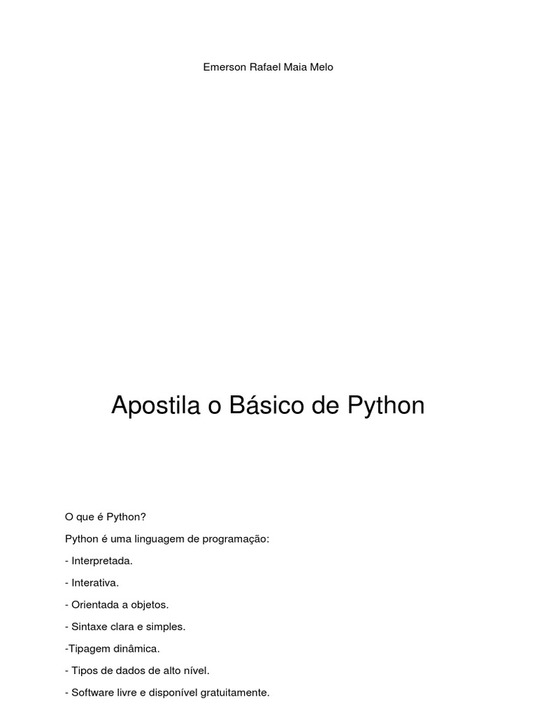 Apostila O Básico de Python | PDF | Python (linguagem de programação ...
