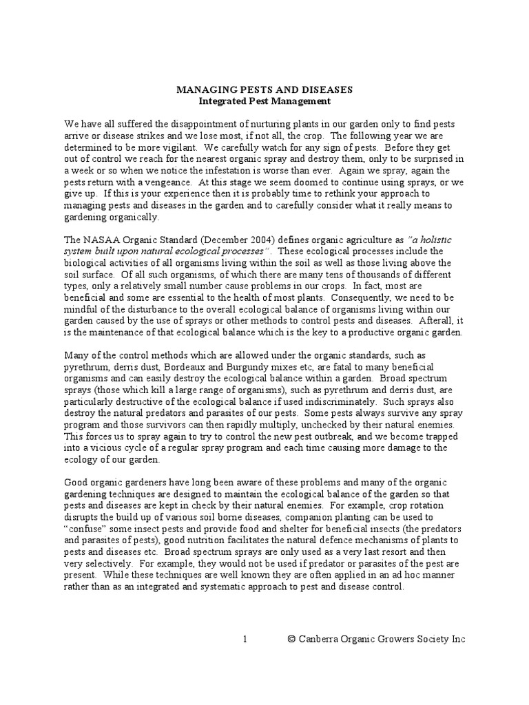 Integrated Pest Management for Gardens | PDF | Organic Horticulture ...