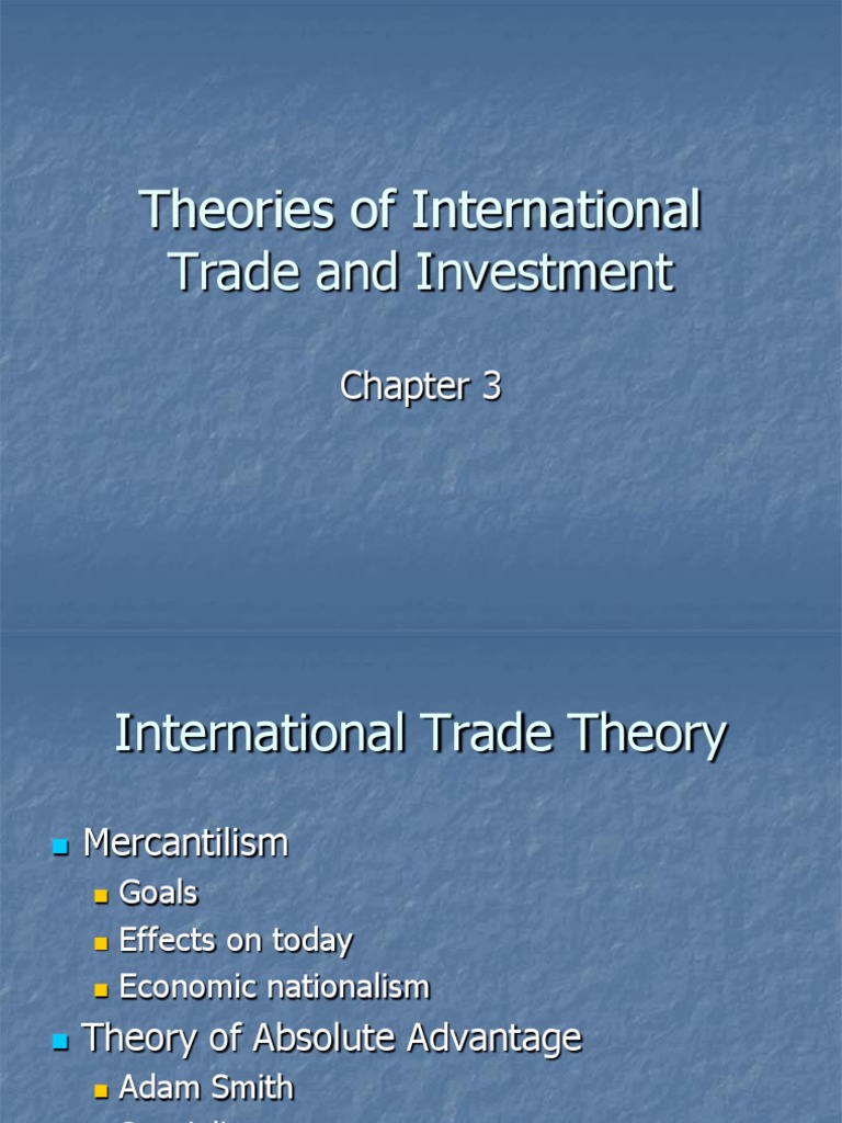 Theories of International Trade and Investment | PDF | Non Tariff ...