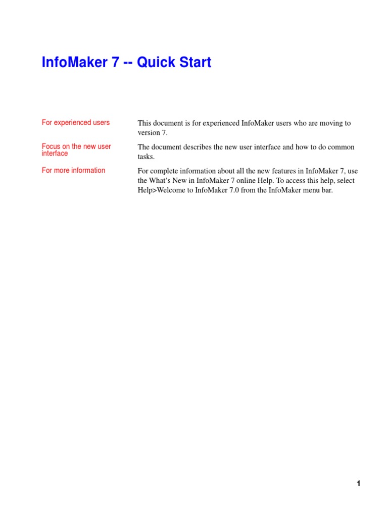 Infomaker 7 Quick Start | PDF | Databases | Sql