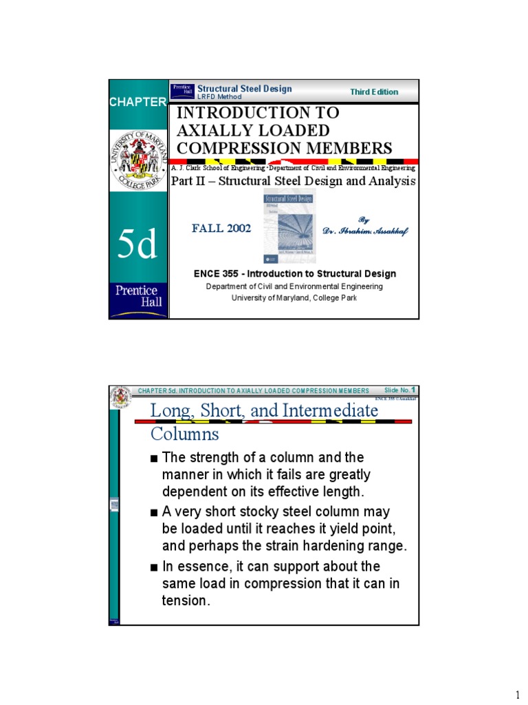 Introduction To Axially Loaded Compression Members | PDF | Buckling | Column