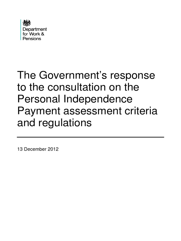 Government Response to PIP Assessment Criteria | PDF | Educational ...