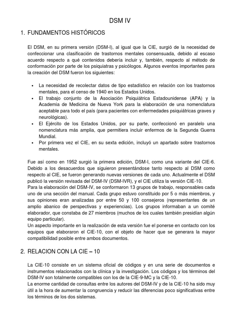 DSM Iv | PDF | Manual Diagnóstico y Estadístico de los Trastornos ...