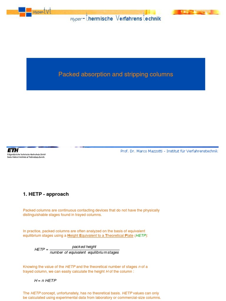 HETP and Packed Column Analysis | PDF