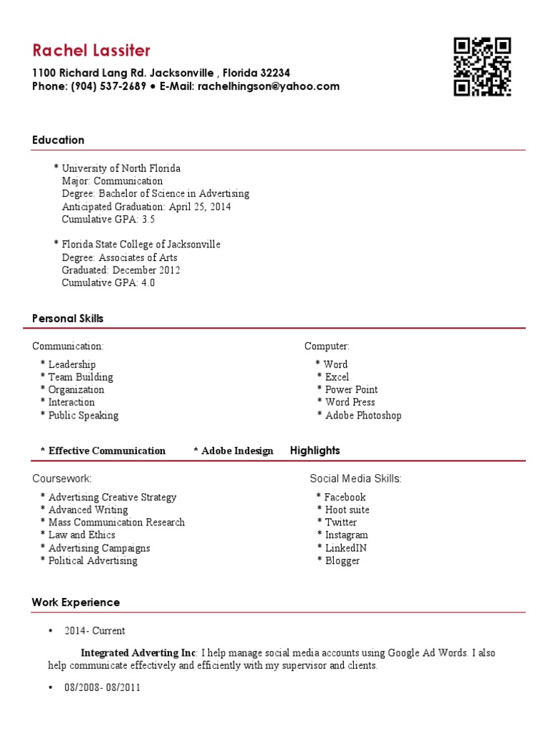Rachel: Resume | PDF