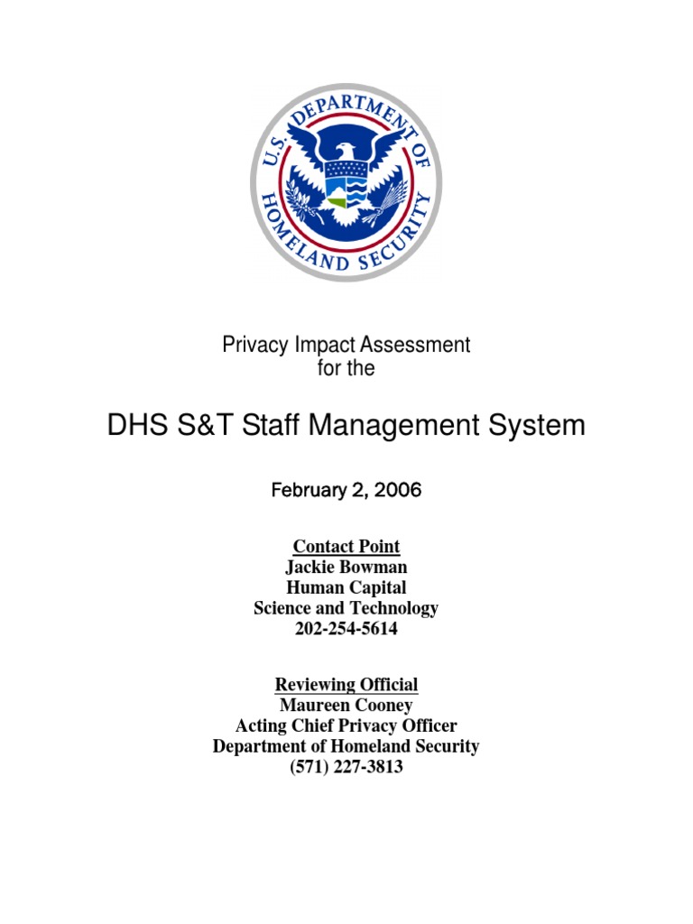 DHS S&T Staff Privacy Assessment | PDF | United States Department Of ...