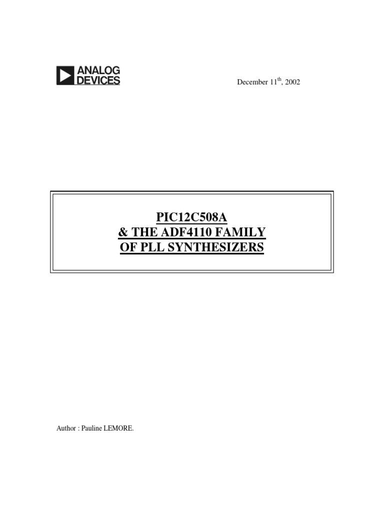 Pic12c508 and Adf4113 | PDF | Pic Microcontroller | Microcontroller
