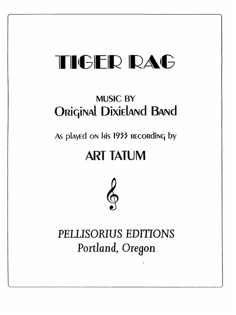Tiger Rag Sheet Music (Art Tatum 1933 Version) | PDF | Entertainment ...