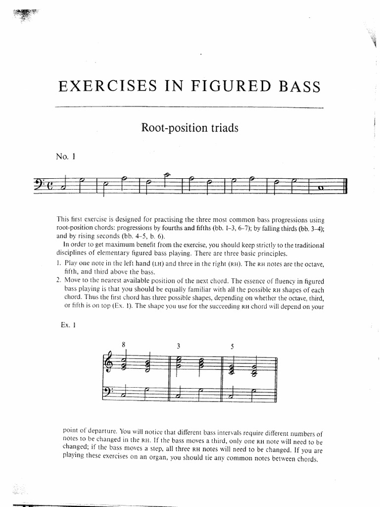 Exercises in Figured Bass: Root-Position Triads | PDF | Chord (Music ...