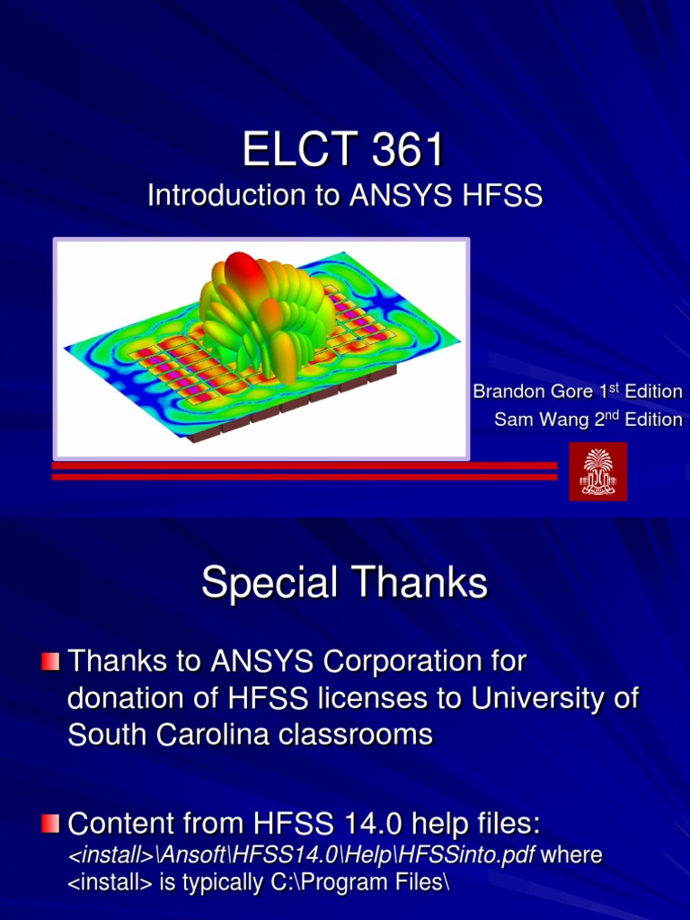 Introduction To ANSYS HFSS | PDF | Waveguide | Electrical Engineering