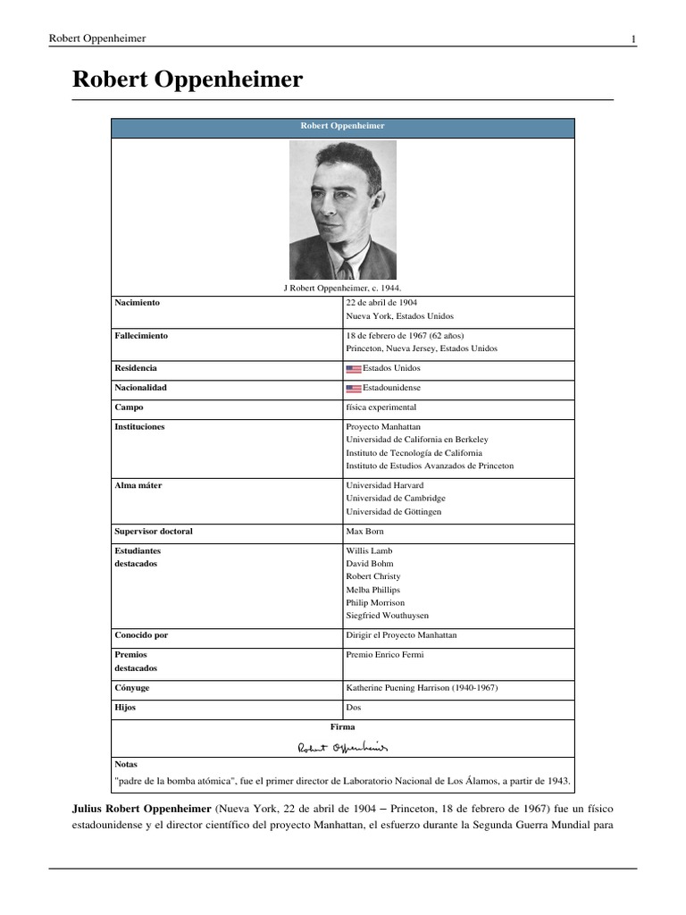 Robert Oppenheimer | PDF