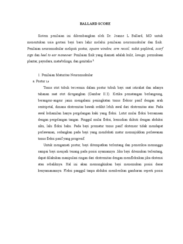 Ballard Score | PDF