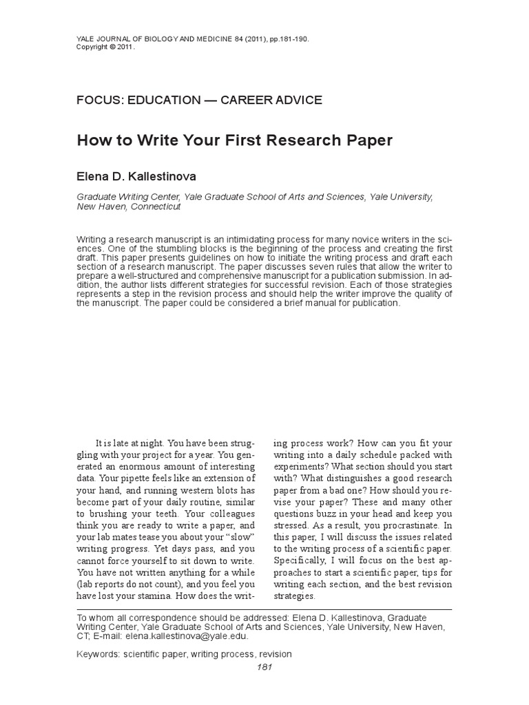 How To Write Your First Research Paper | PDF
